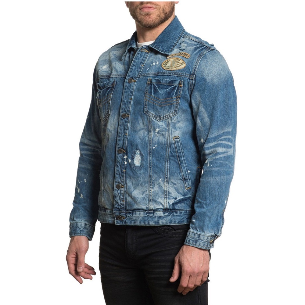 American Customs Men's Trucker Jacket Affliction - Gem